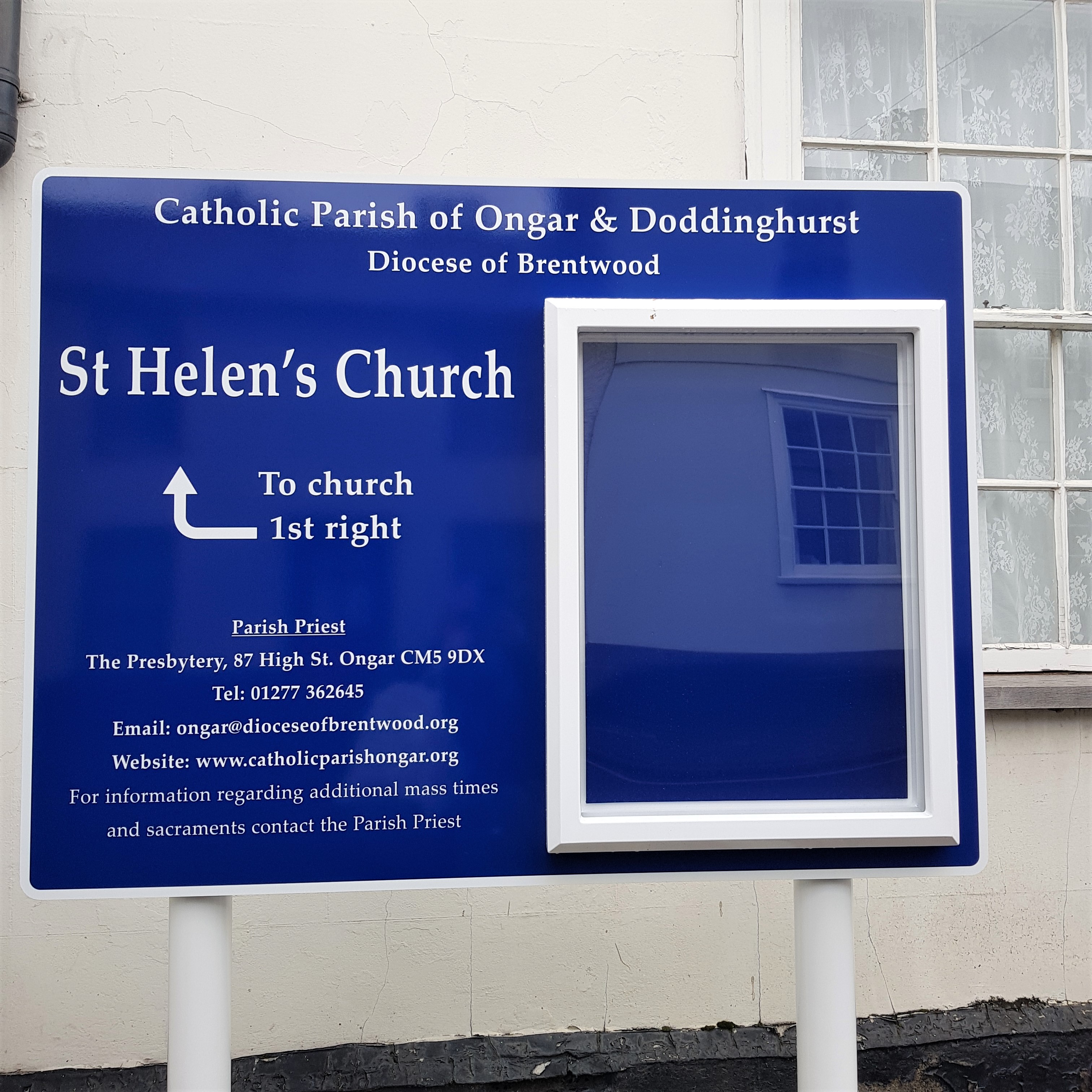New Noticeboard at St. Helen’s, Ongar – Catholic Parish Ongar